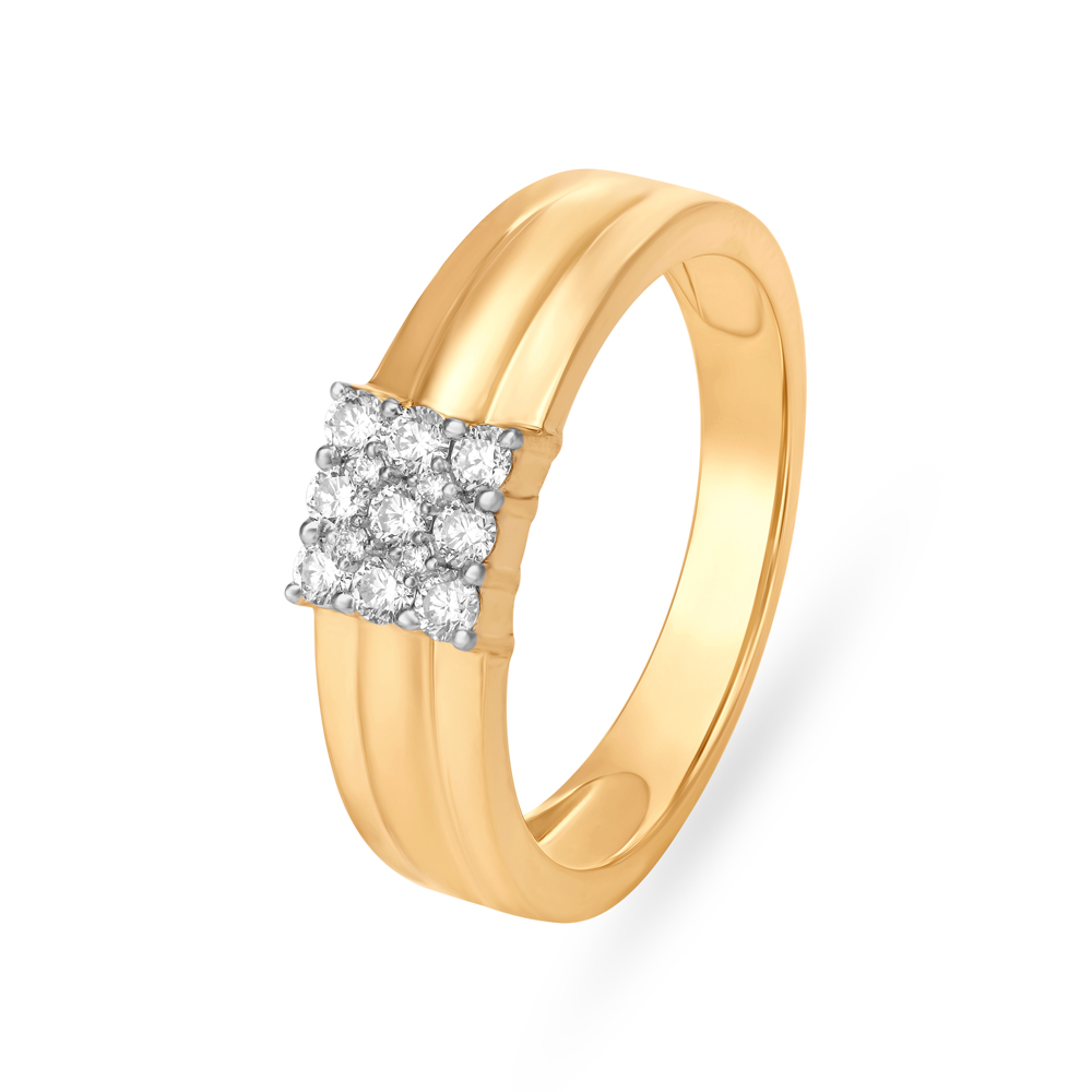 Bold Gold and Diamond Finger Ring for Men