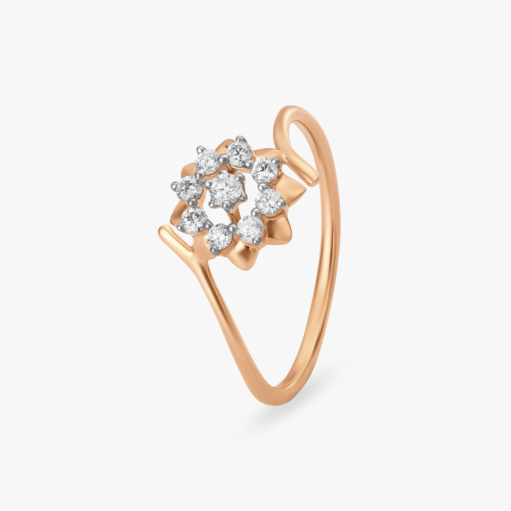 Dazzling Diamond Dewdrop Finger Ring