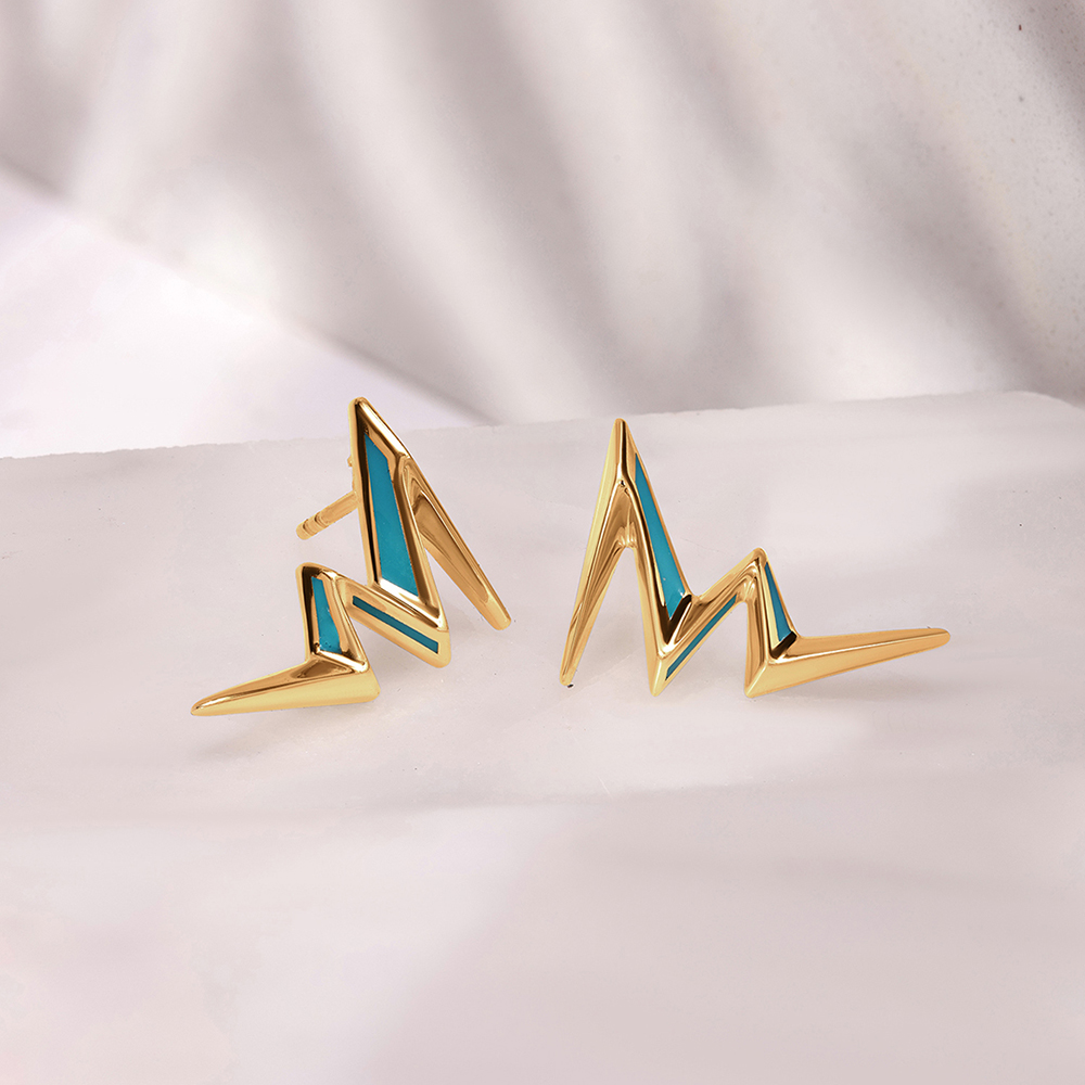 Thunderstruck Chic 18KT Gold Stud Earrings