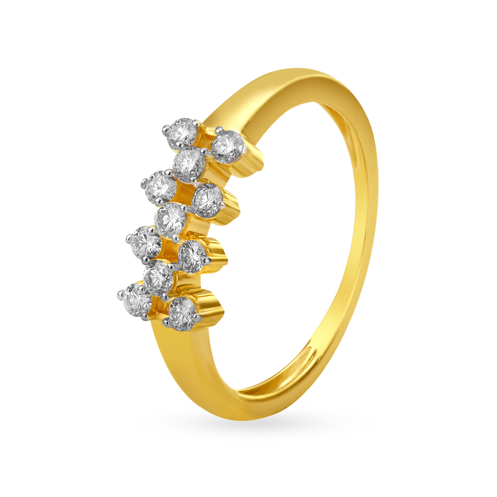 Contemporary Pattern Diamond Finger Ring
