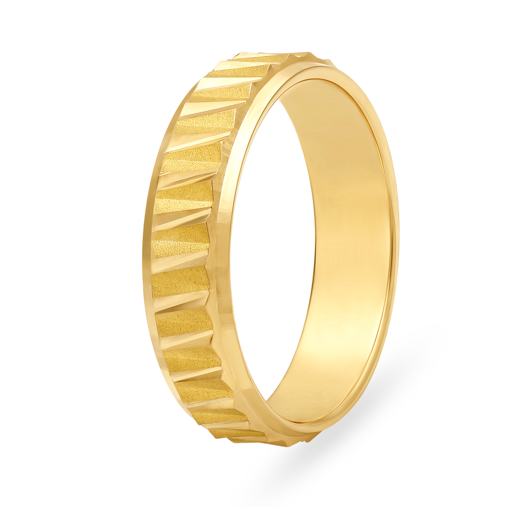 Edgy Geometric Gold Ring for Men
