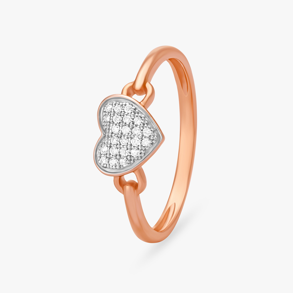 Shimmering Heart Diamond Ring
