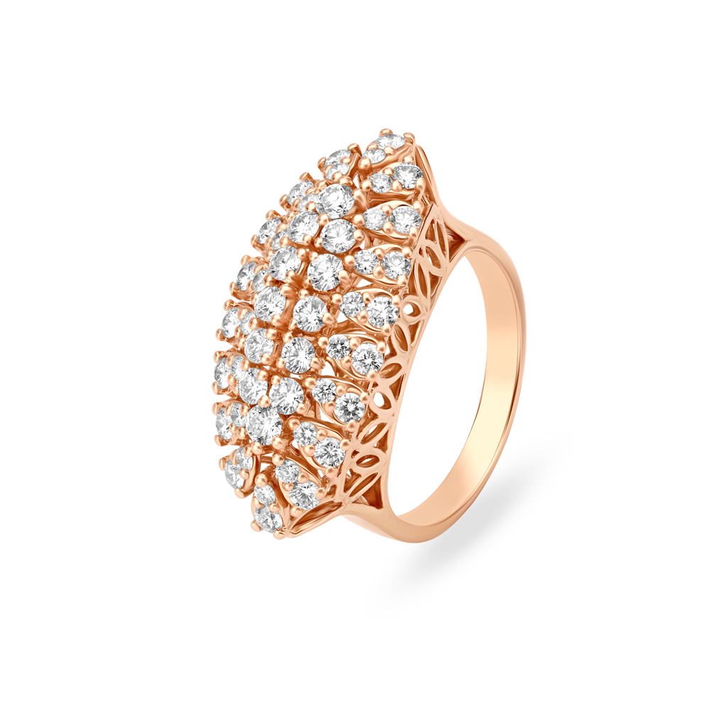 Arresting Large Diamond Cocktail Finger Ring