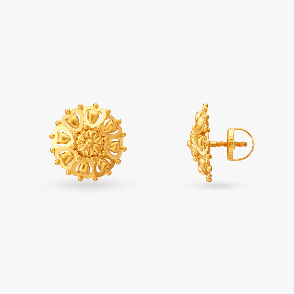 Regal Gold Pendant and Earrings Set