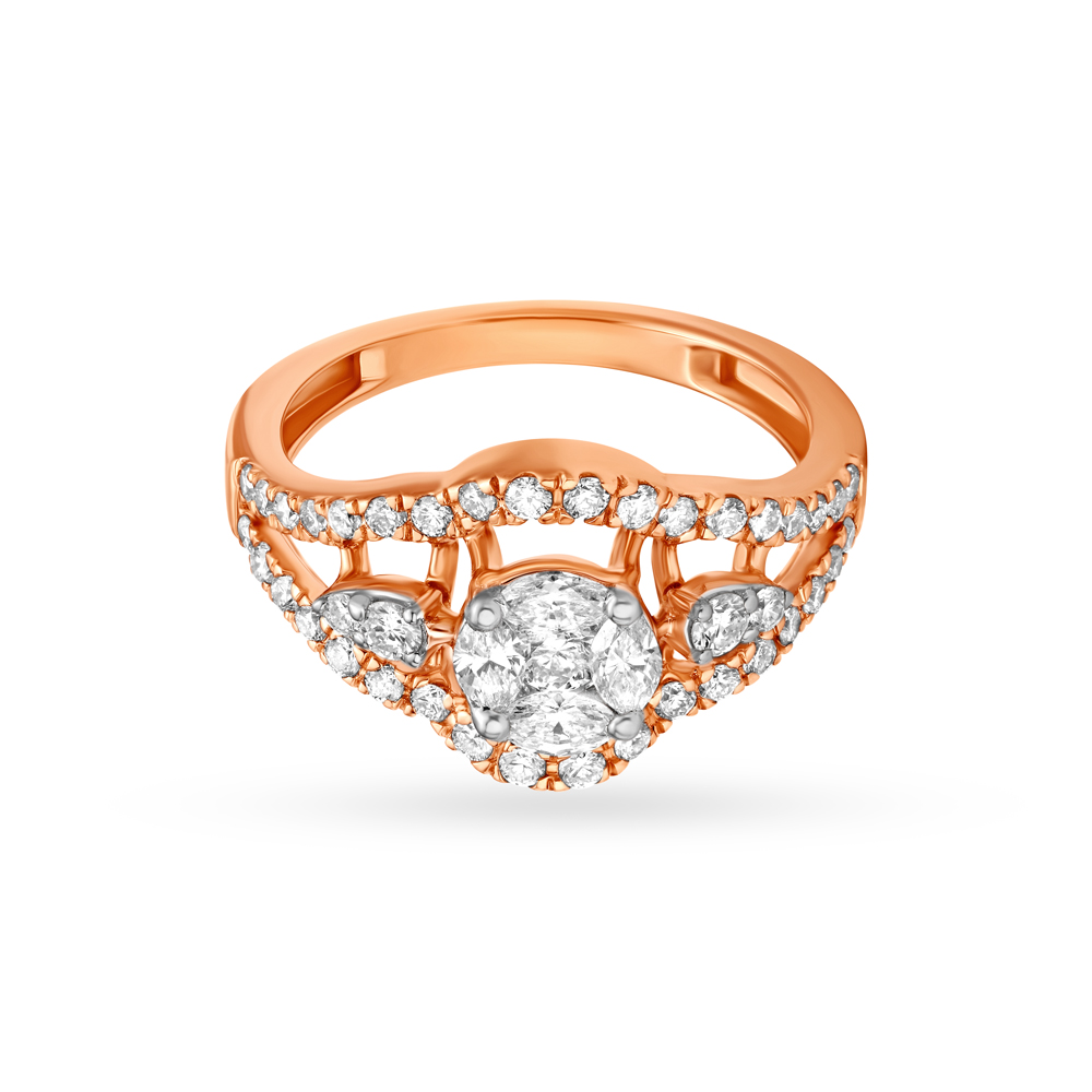 Classic Cluster Look Diamond Finger Ring