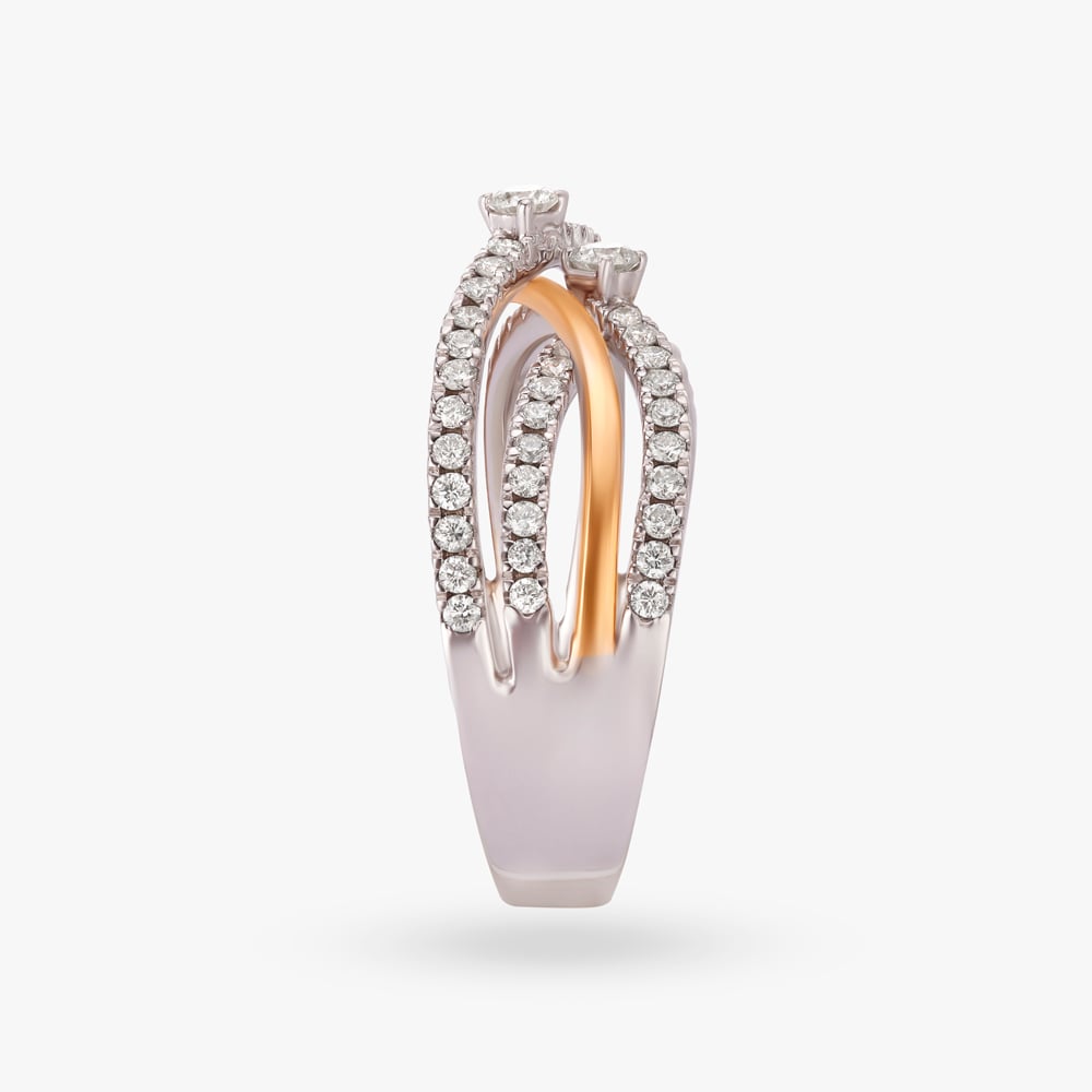 Entwined Diamond Finger Ring