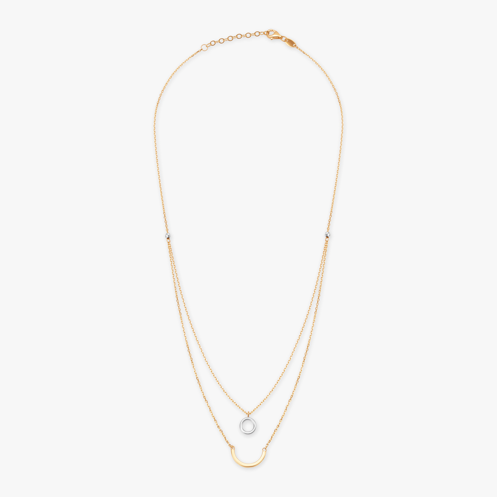 Dual Pendant Gold Necklace