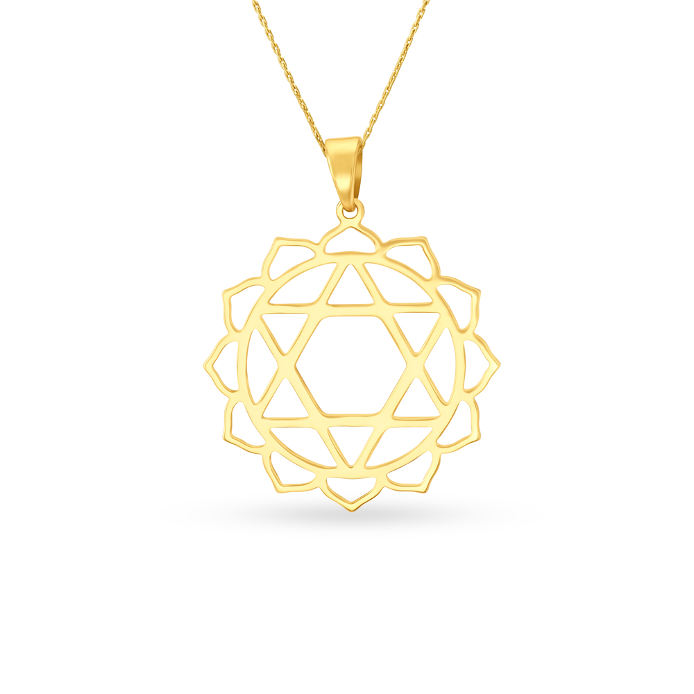 Elegant Anahata Chakra Gold Pendant