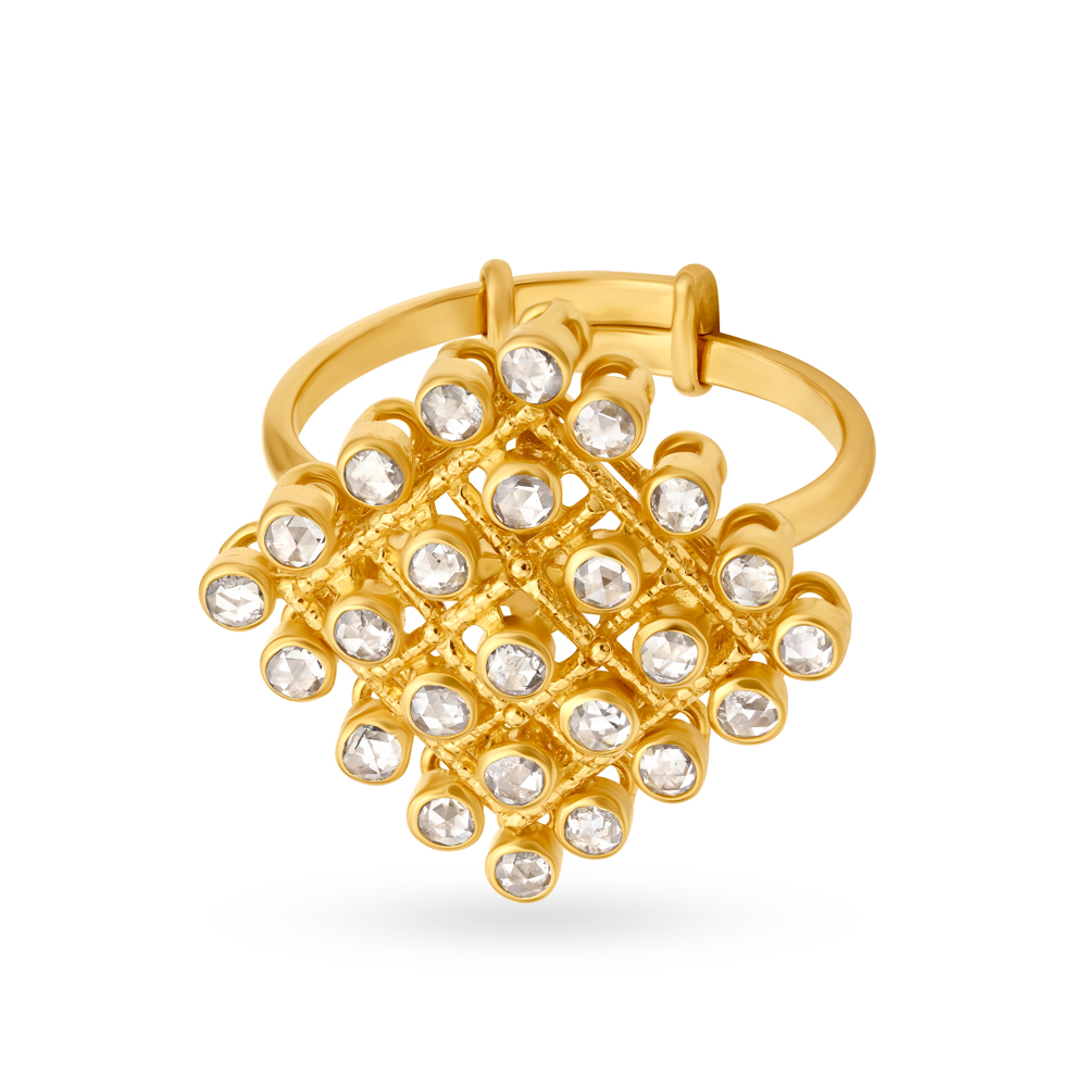 Luxe 22 Karat Yellow Gold And Chakri Diamond Ring
