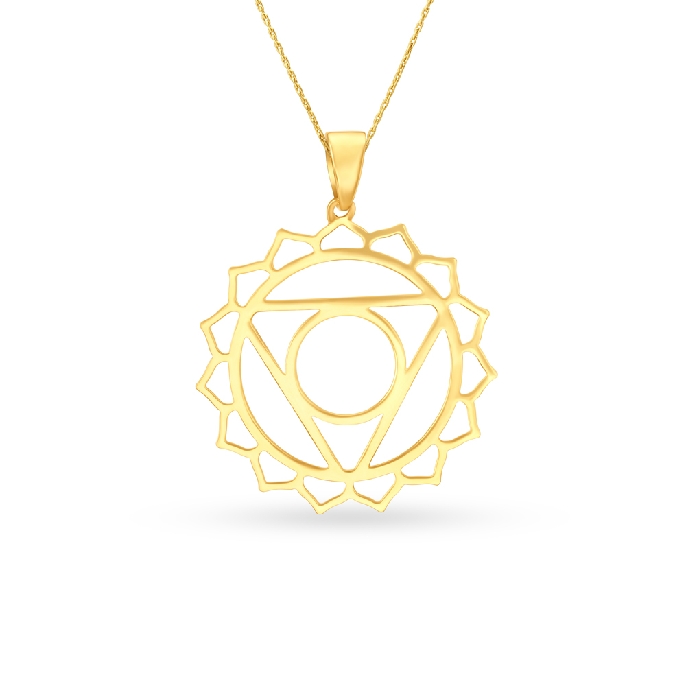 Delicate Vishuddha Chakra Gold Pendant