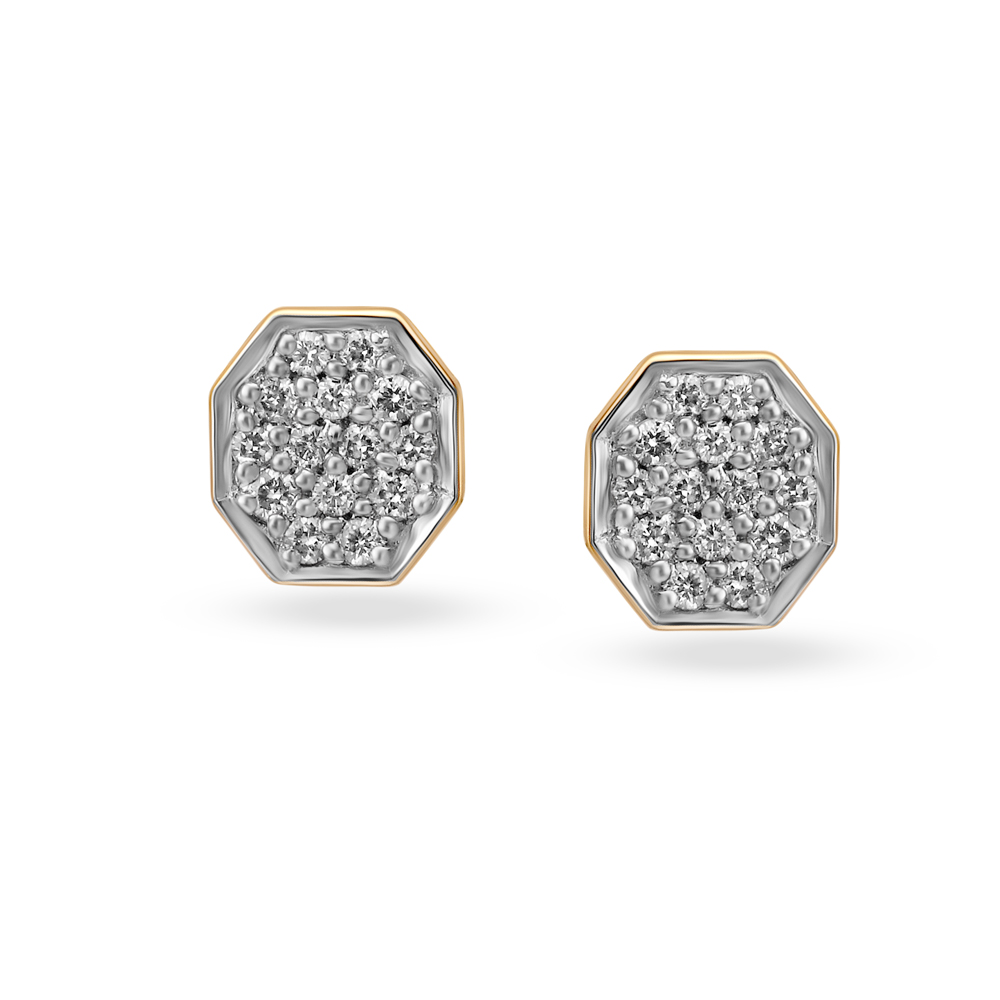 Impressive Octagon Diamond Stud Earrings