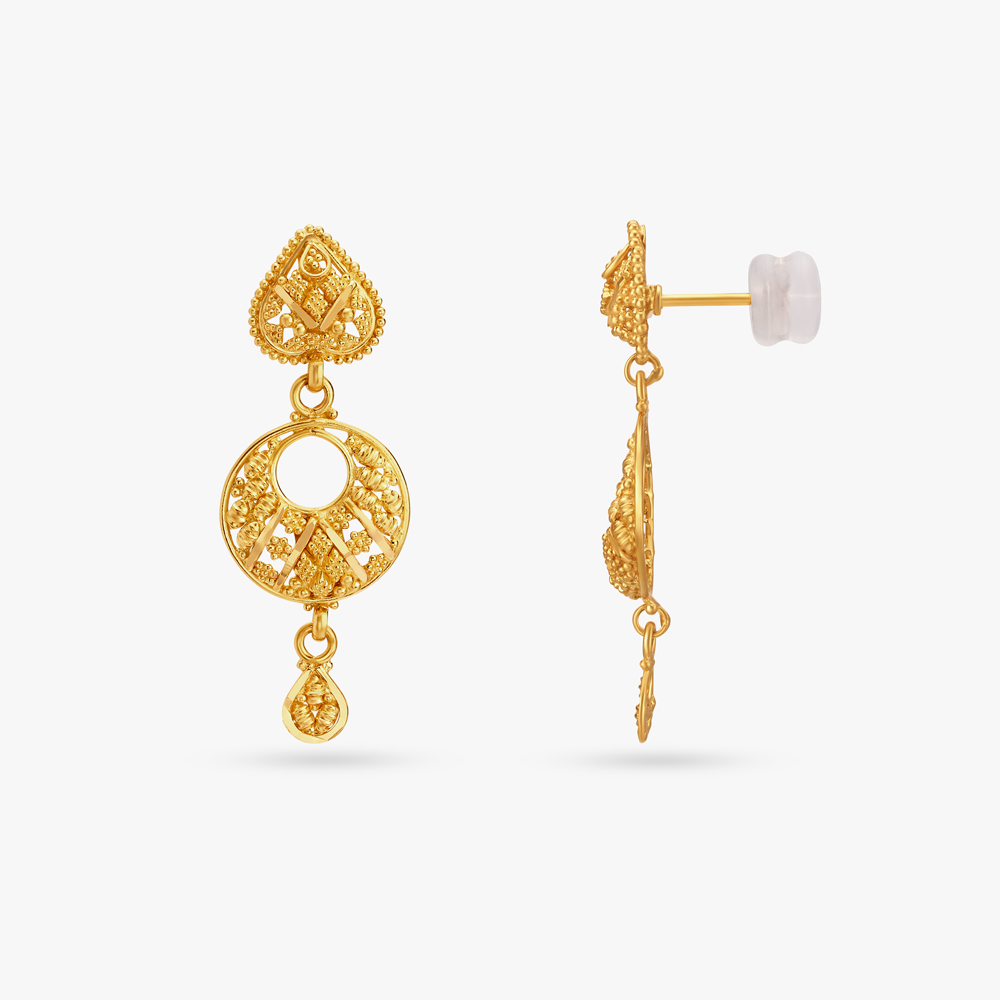 Luminous Chand Bali Gold Drop Earrings