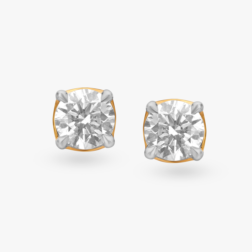 Radiant Sunbeam Solitaire Stud Earrings