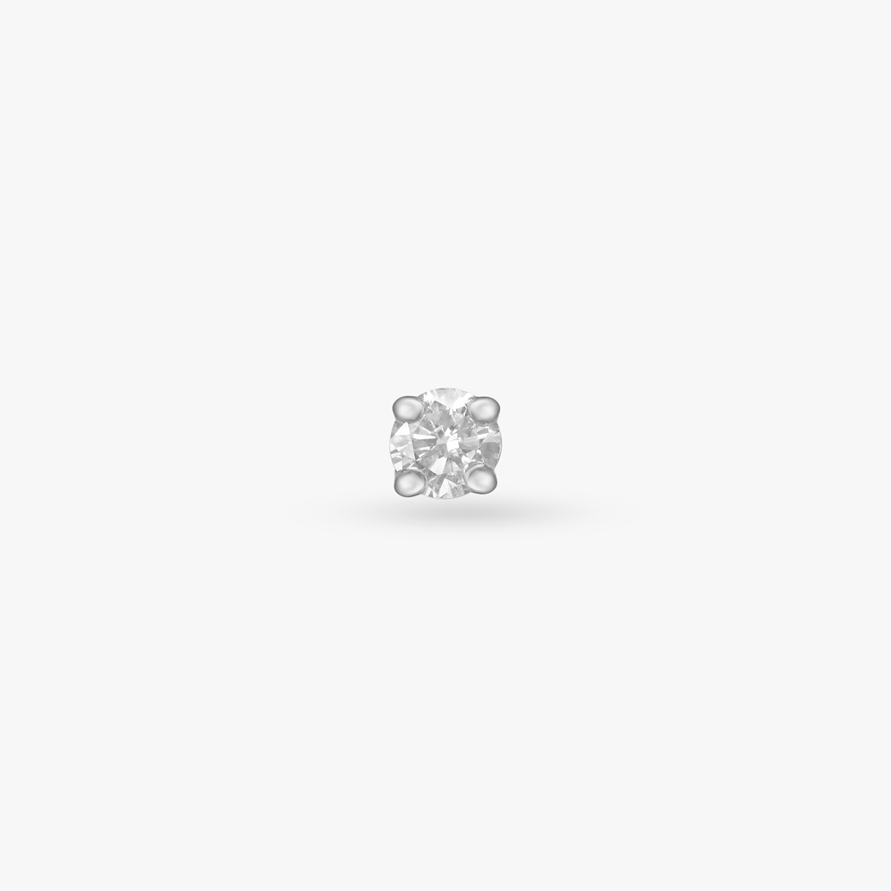 Shining Single Stone Diamond Nose Pin