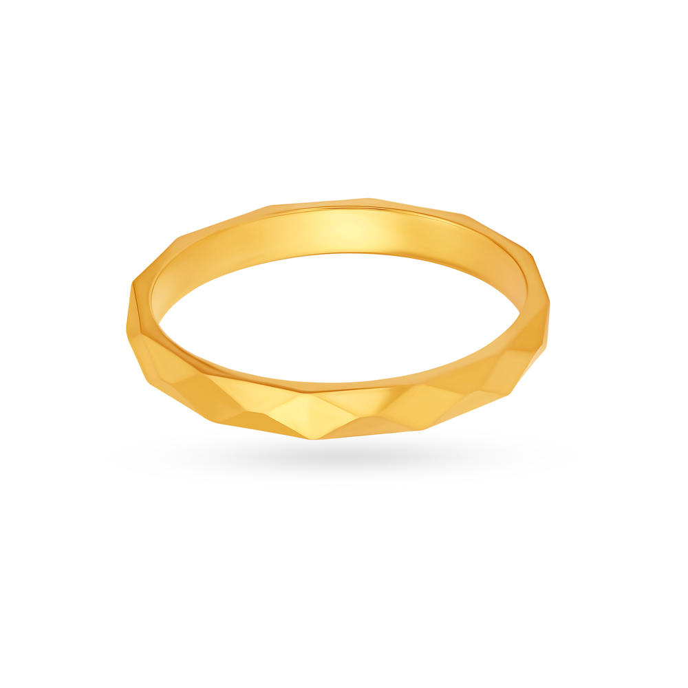 22 KT Yellow Gold Striking Abstract Finger Ring