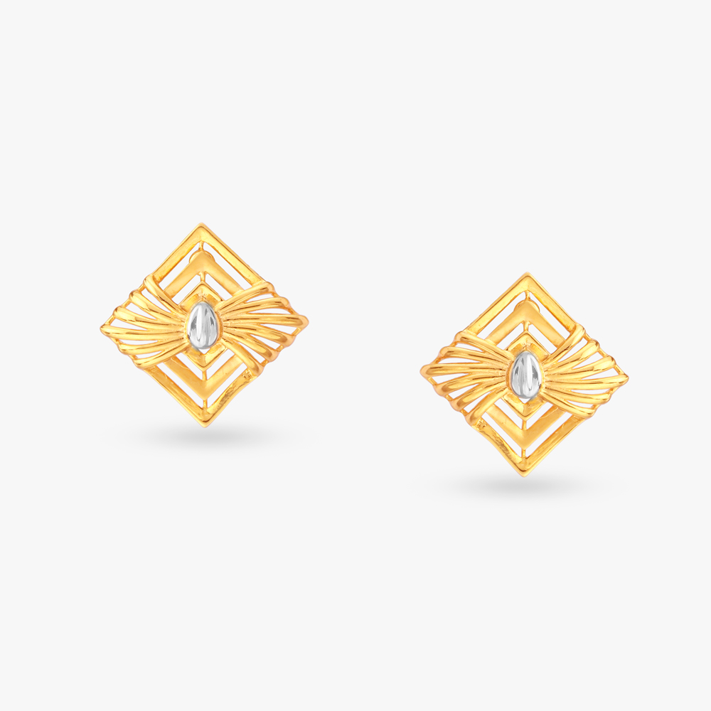 Radiant Gold Stud Earrings