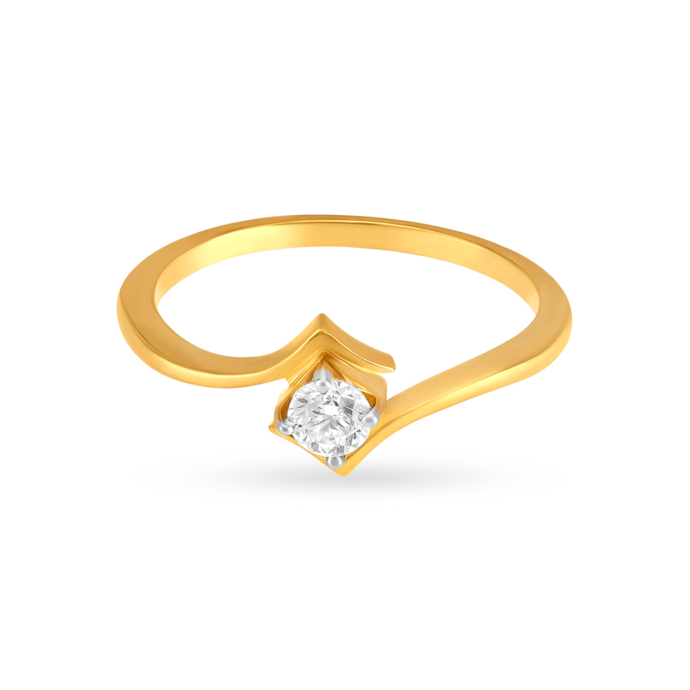Stylish Round Diamond Finger Ring