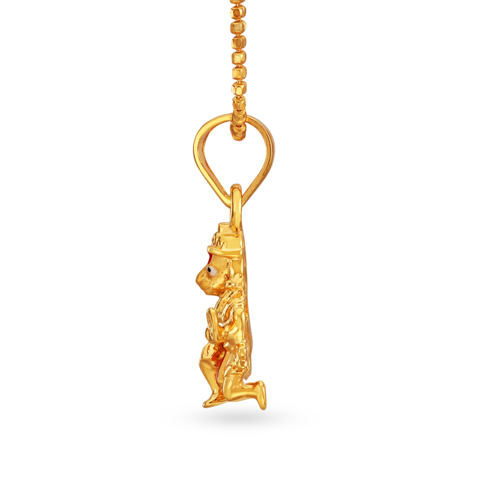 Devotional Gold Hanuman Pendant for Men