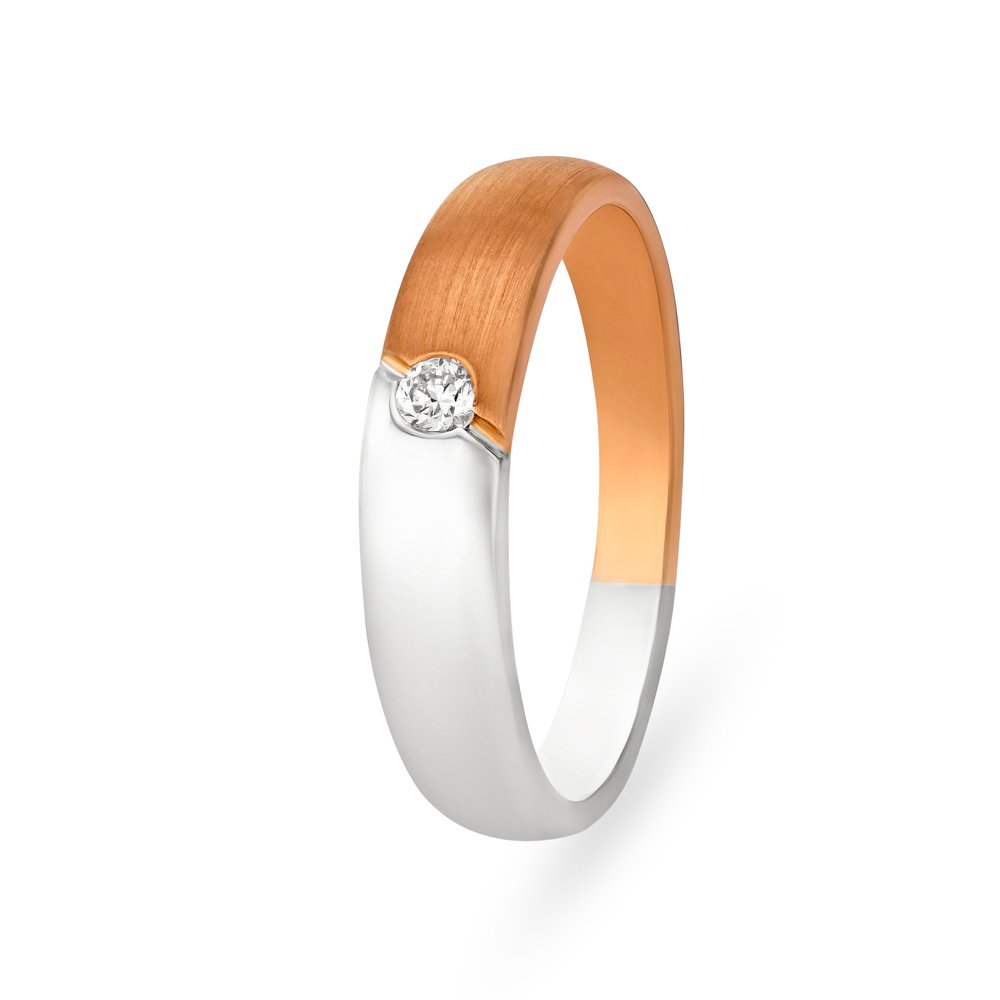 Luminous 950 Karat Platinum And White And Rose Gold And Diamond Ring