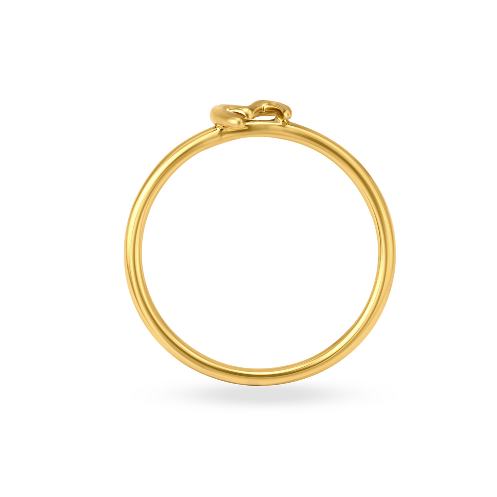 Letter M 14KT Yellow Gold Initial Ring