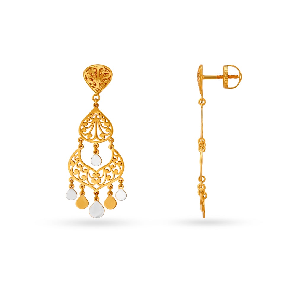 Jhumka Style Gold Drop Earrings