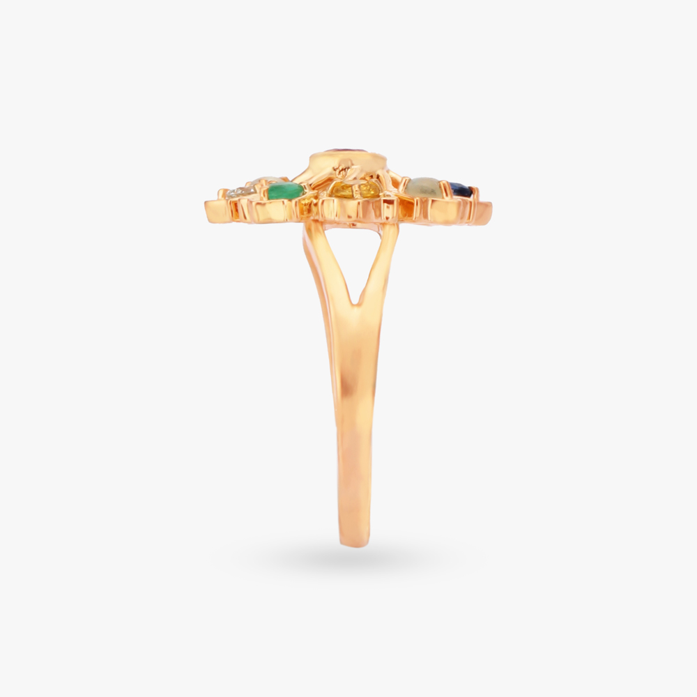 Celestial Navaratna Diamond Finger Ring