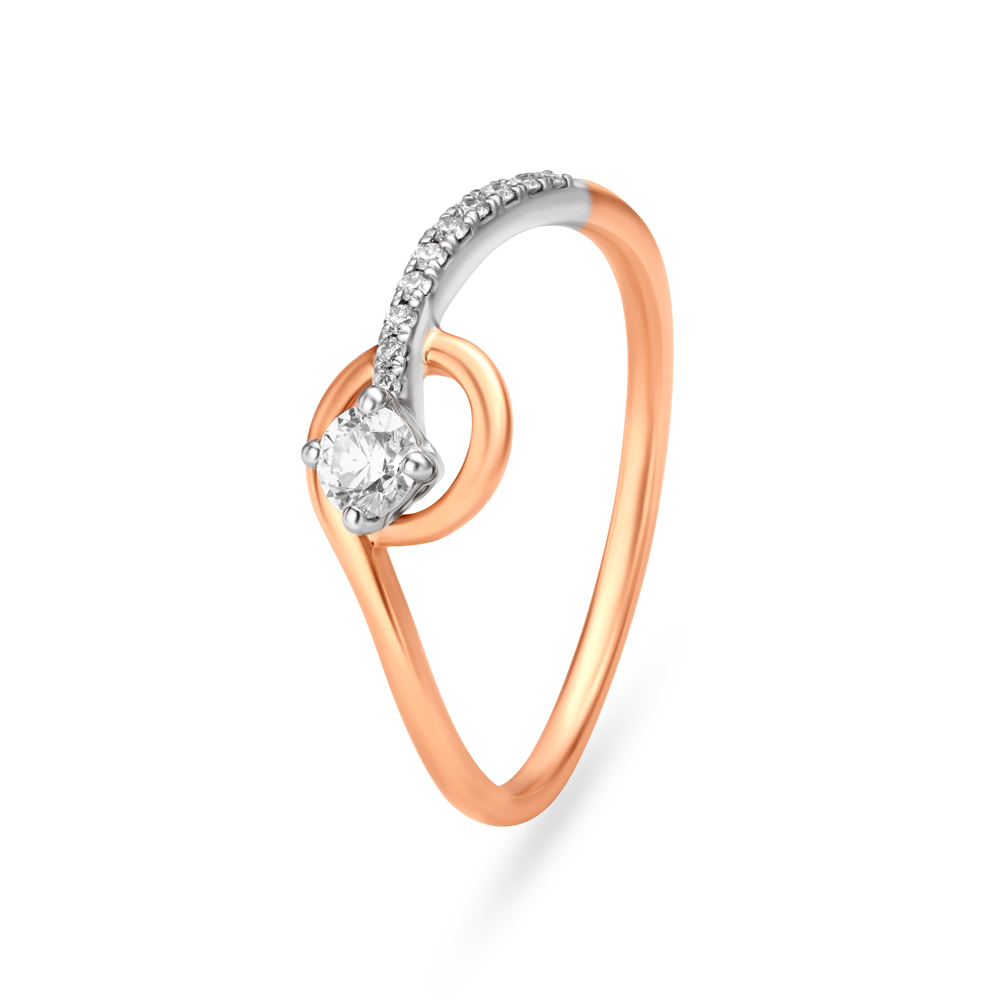Stylised Mini Solitaire Finger Ring