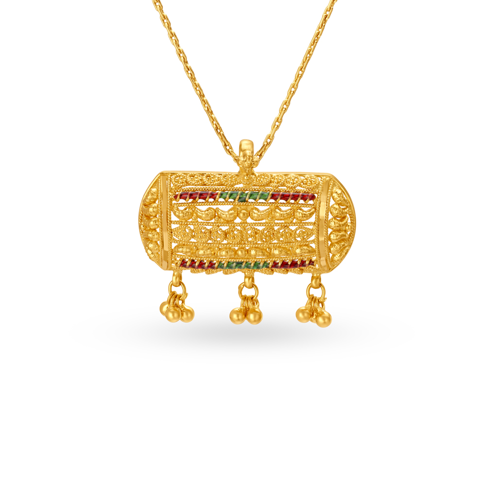 Radiant Filigree Gold Pendant