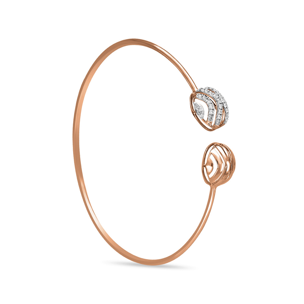 14 KT Rose Gold Diamond Bangle