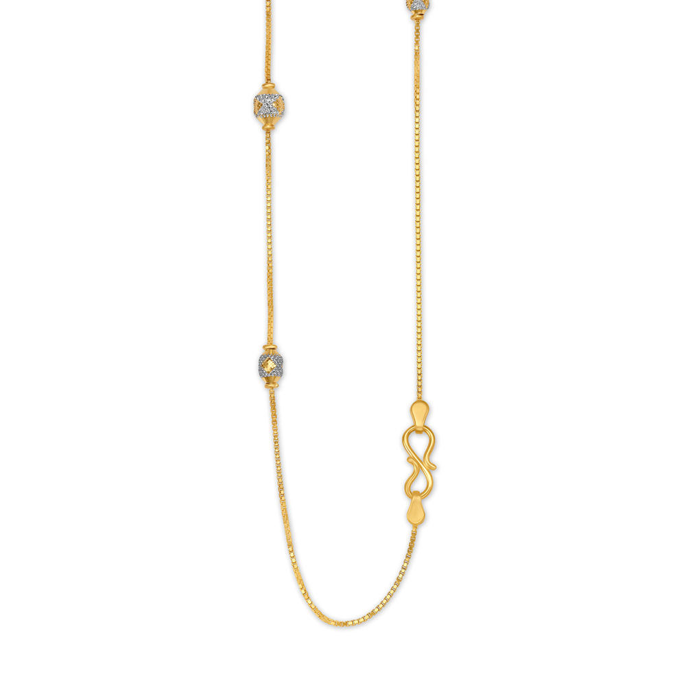 Suave Contemporary Bead Gold Chain