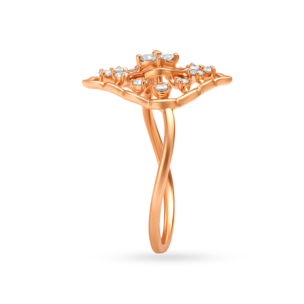 Imperial Floral Rose Gold Finger Ring