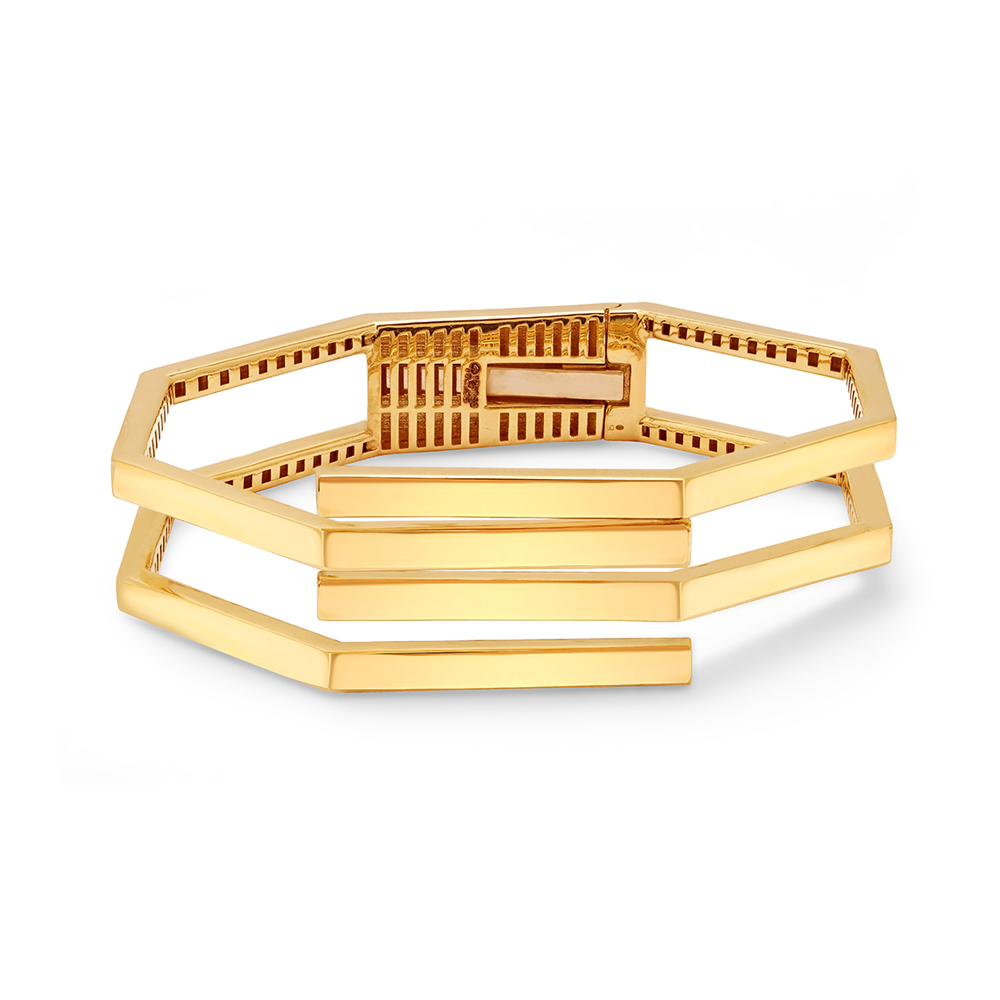 18KT Bold Reflections Spiral Gold Bangle Series