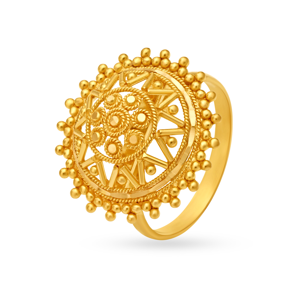 Ethereal Traditional Floral Gold Ring