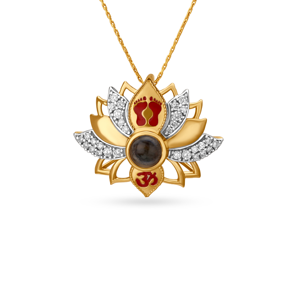 Vibrant Divine Gold and Diamond Pendant