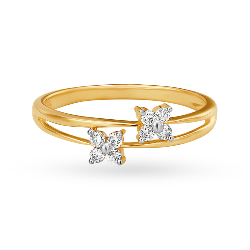 Shimmering Flowers Diamond Ring