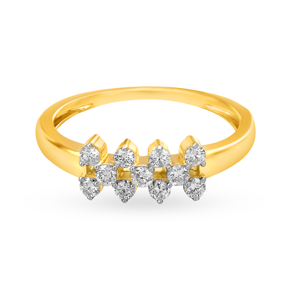 Contemporary Pattern Diamond Finger Ring