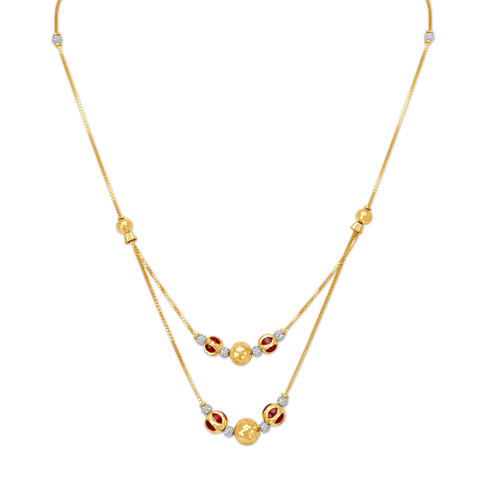 Modern Dual Row Bead Gold Chain