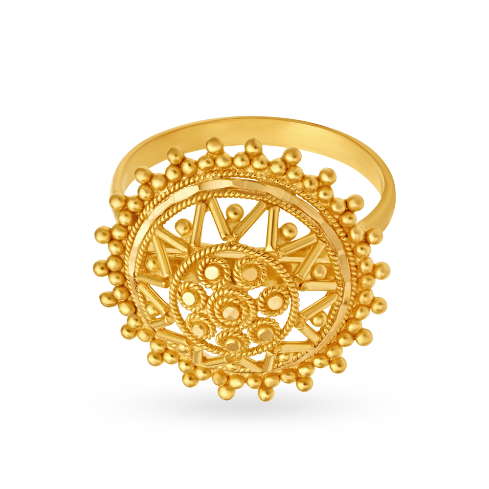 Ethereal Traditional Floral Gold Ring