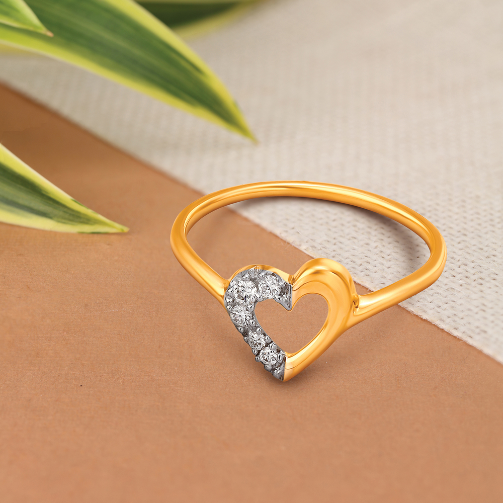 Romantic Diamond Heart Ring