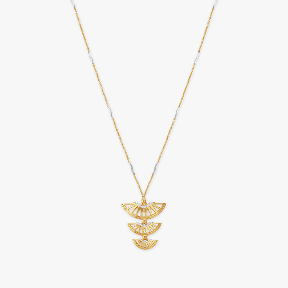 Abstract Fan Gold Necklace