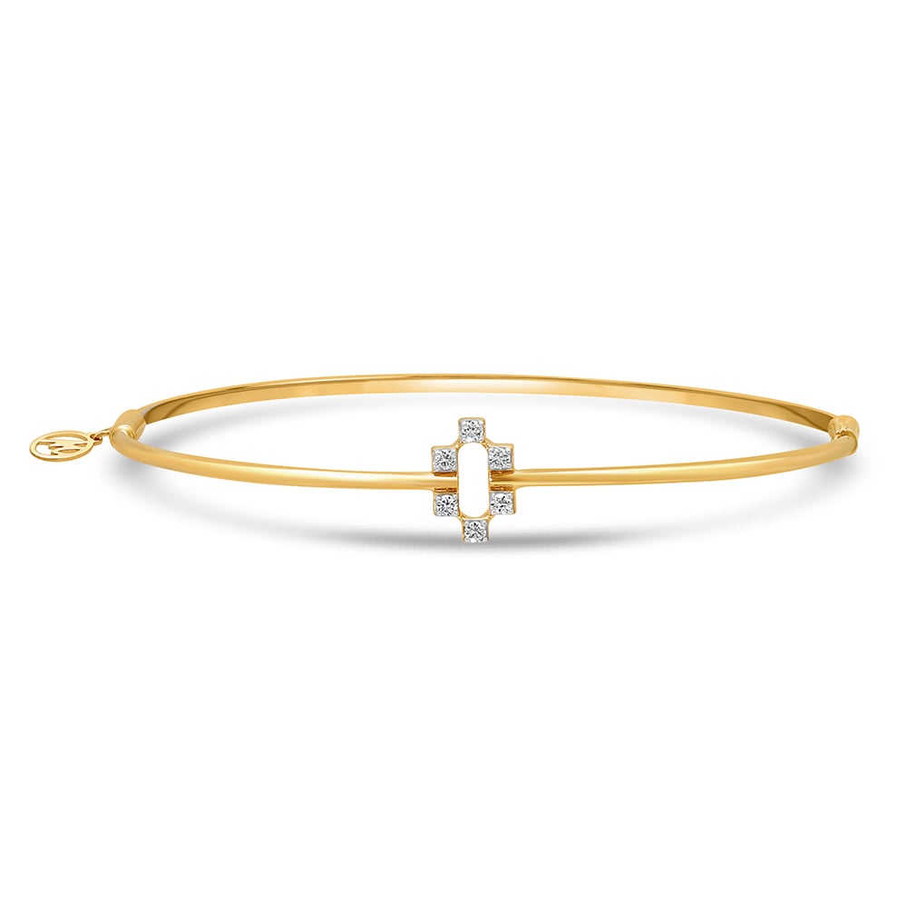 14KT Yellow Gold Radiant Reflections Diamond Bangle