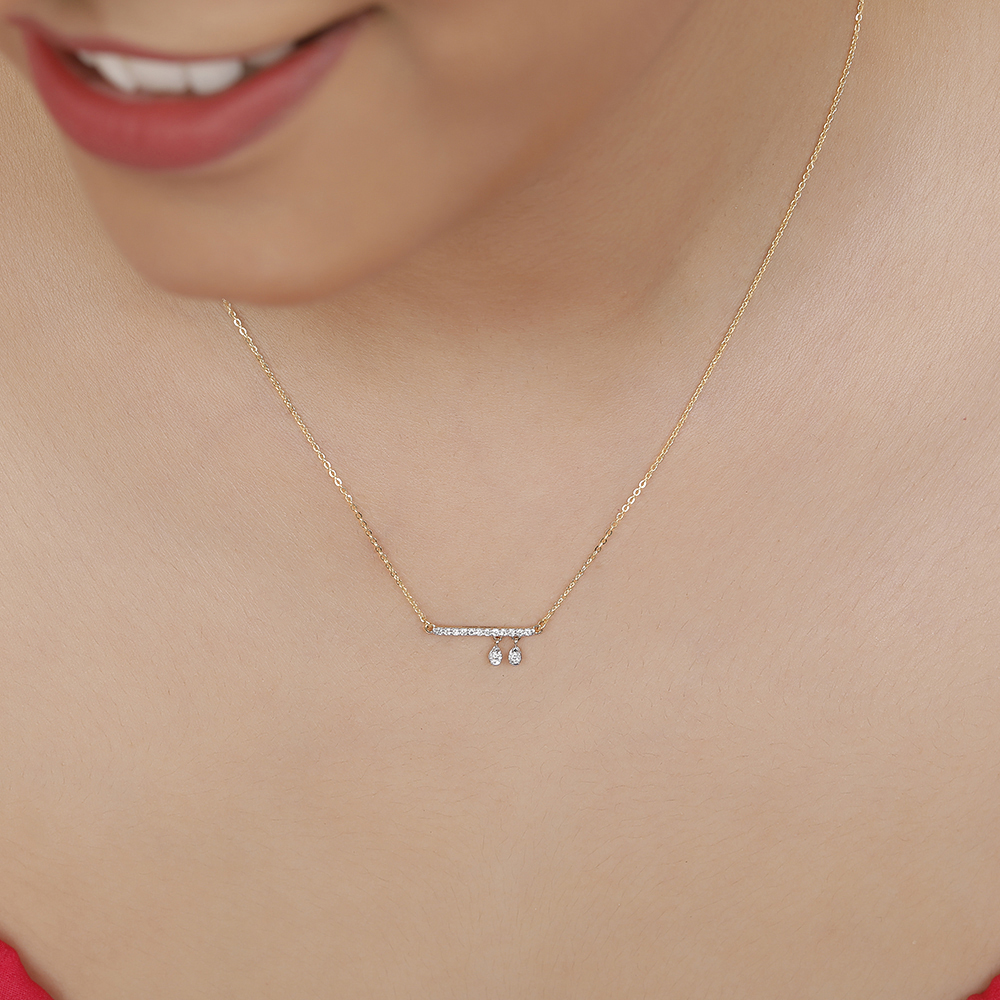 14KT Yellow Gold Two to Tango Diamond Necklace