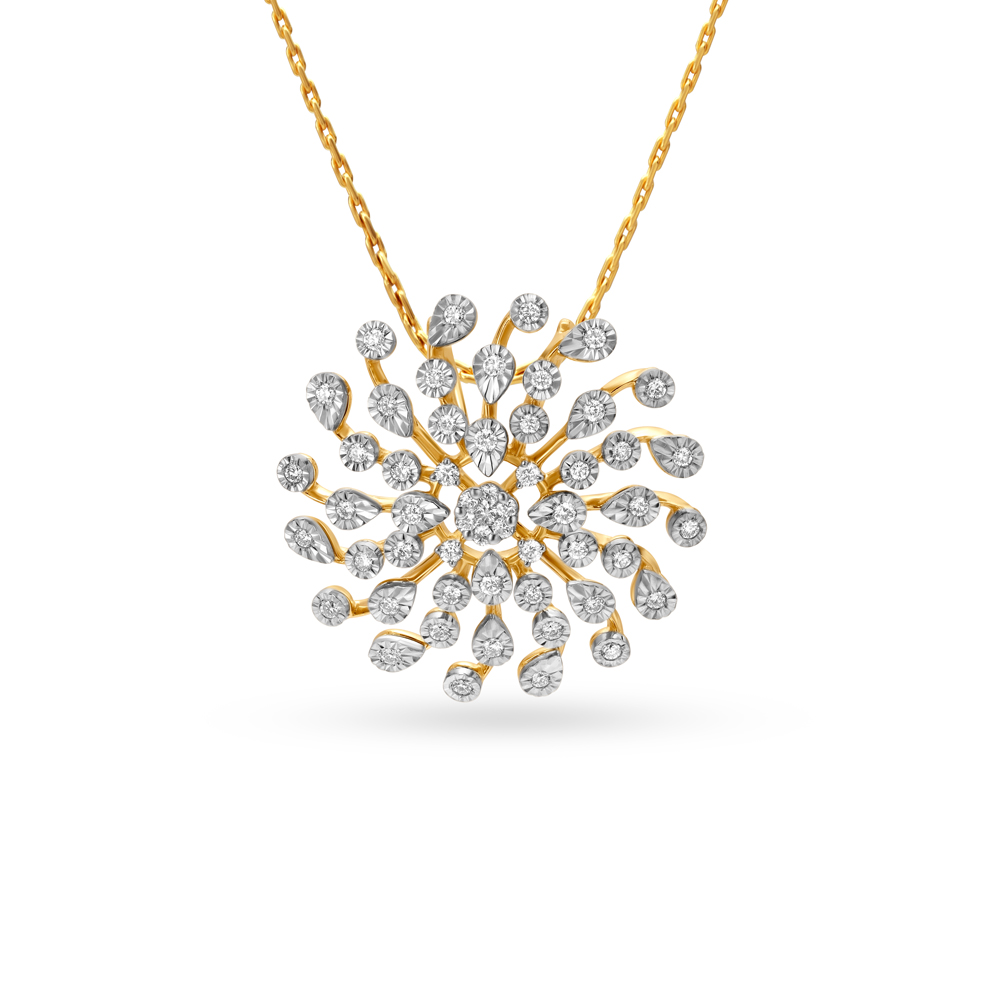 Fancy Floral Diamond Pendant