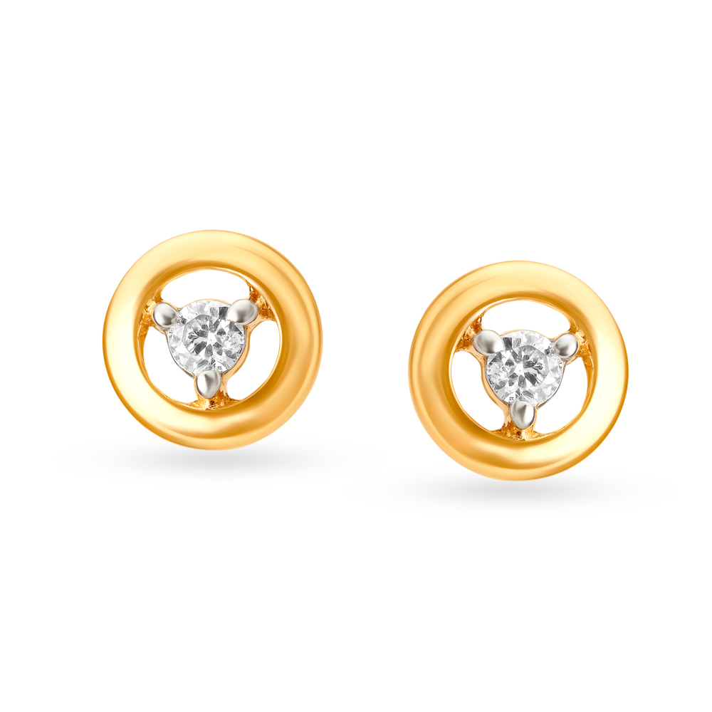 Contemporary Subtle Diamond Stud Earrings