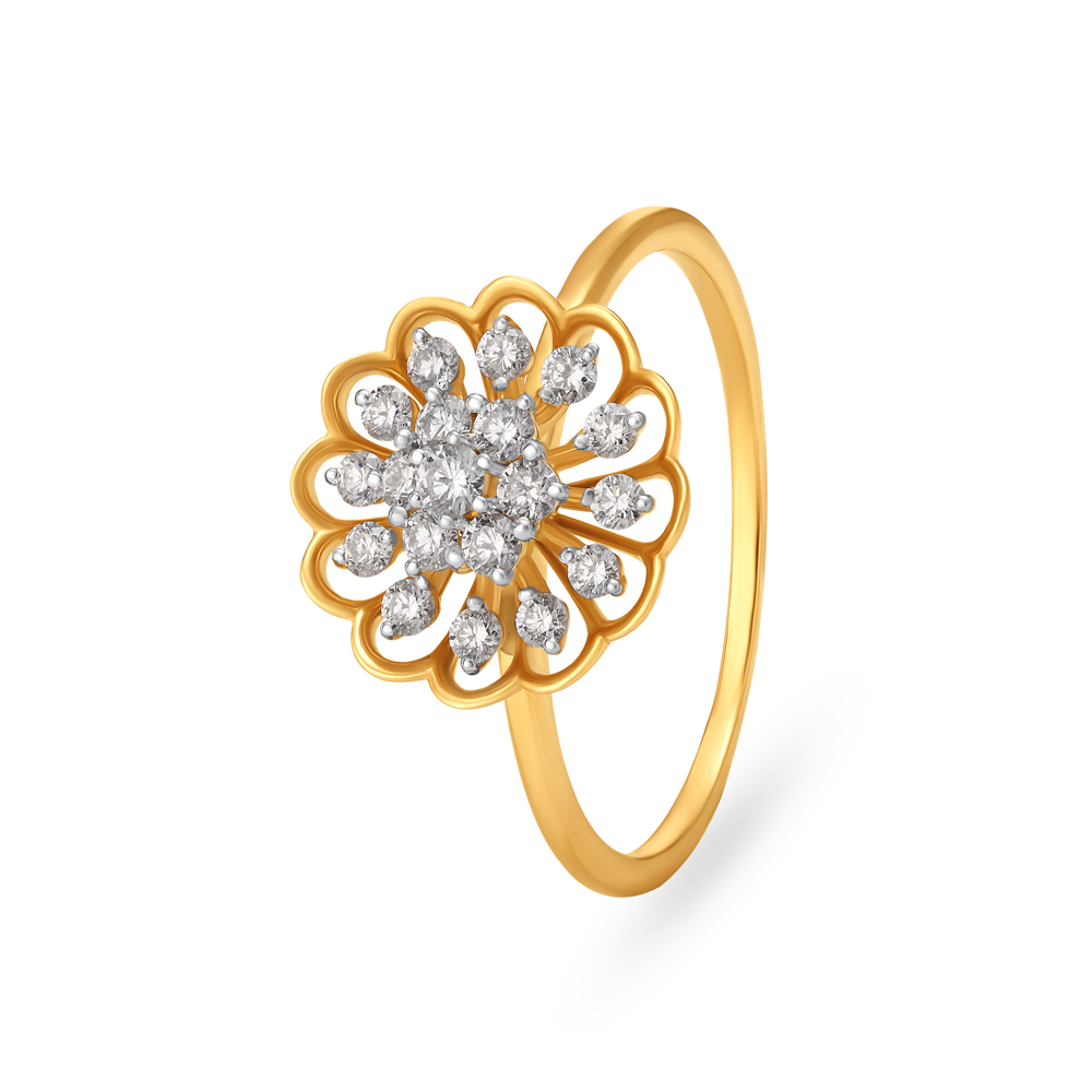 Pristine Floral Diamond Finger Ring
