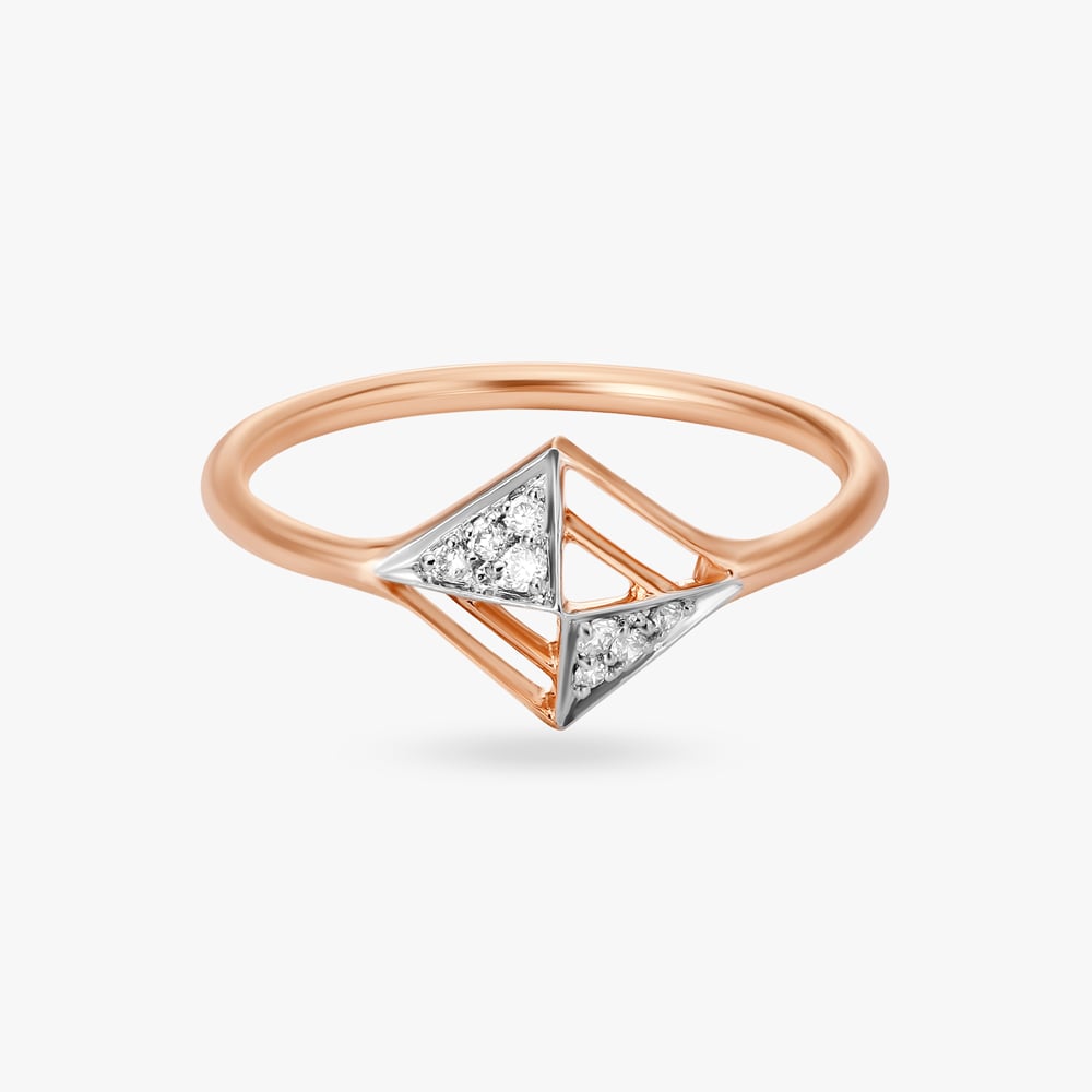 Mystic Pyramid Diamond Finger Ring