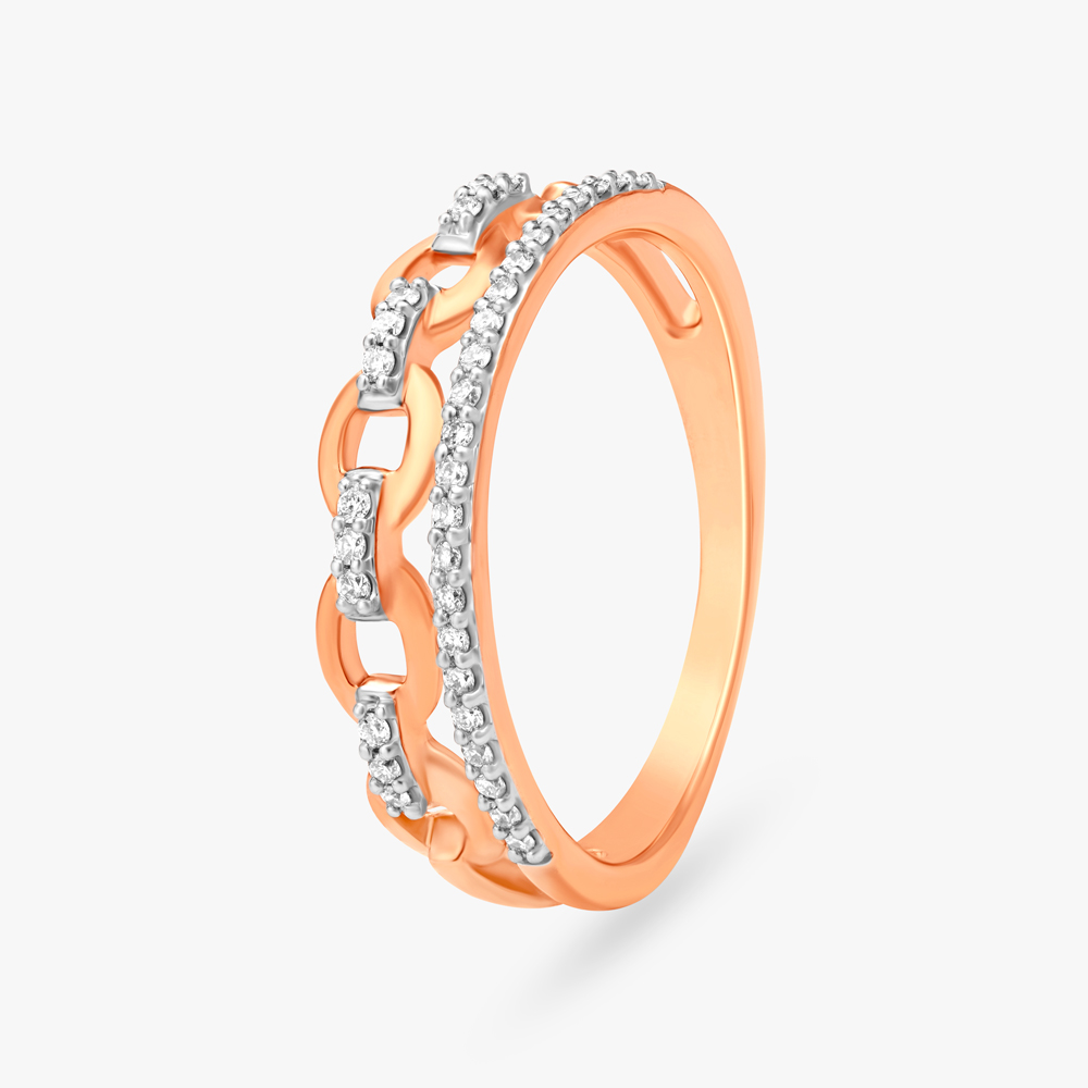 Elegant Abstract Diamond Ring