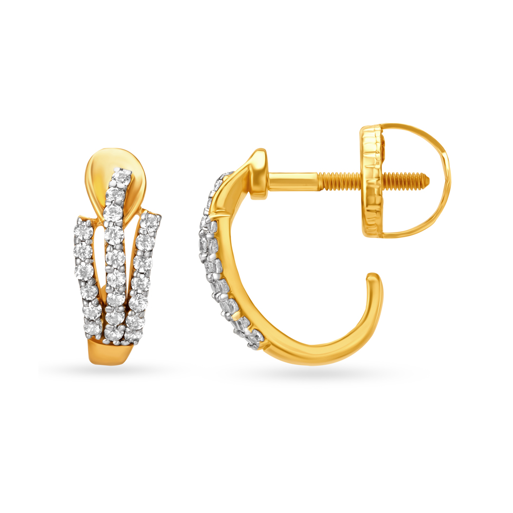 Subtle Design Gold Stud Earrings
