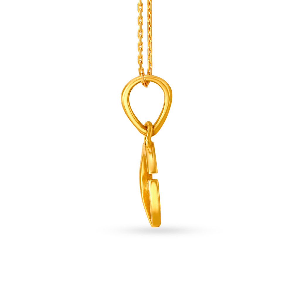 Distinctive Yellow Gold Rounded Swastika Pendant