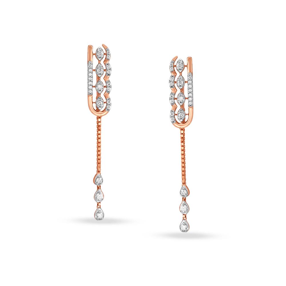 Enchanting Unique Shaped Diamond Drop Earrings